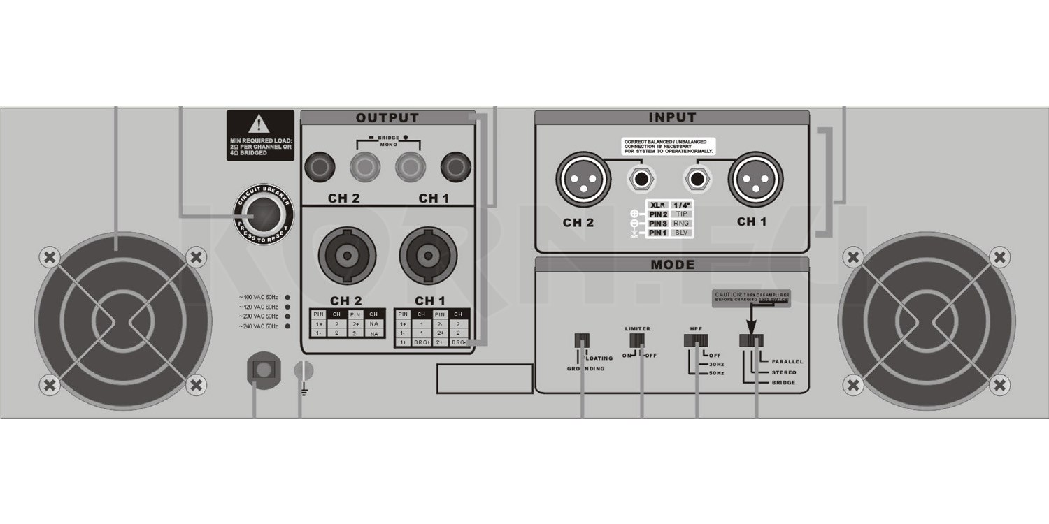 Phonic XP2000 Endstufe