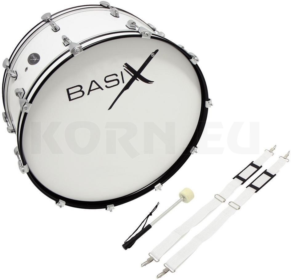 Basix Marching Bass Drum 24x10 weiß | Musikhaus