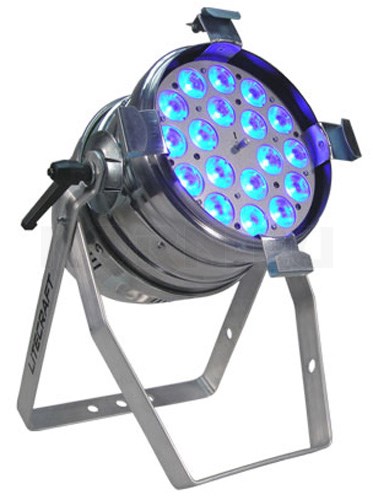 Litecraft LED PAR 64 AT10, 18x 10 W Multicolour LEDs, Short Nose, silber