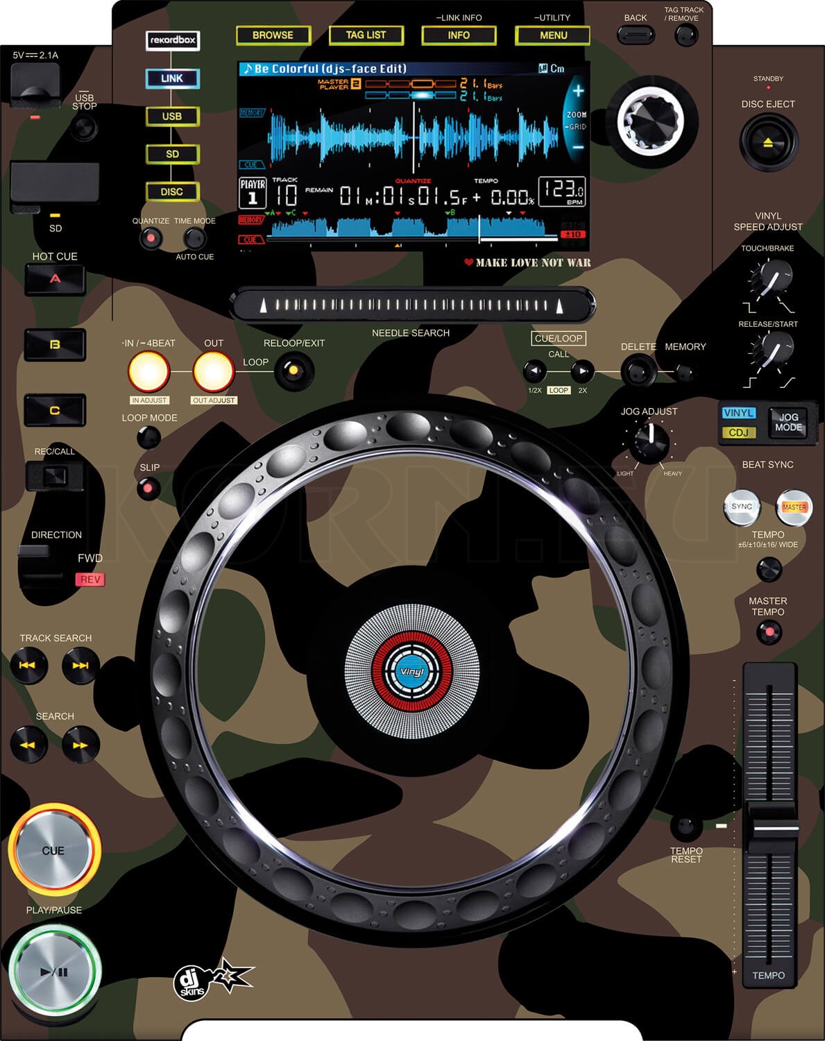 dj-skins - Pioneer DJ CDJ 2000 NXS PEACEMAKER Skin | Musikhaus