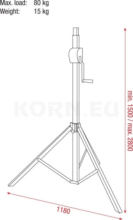 Showtec Basic 2800 Wind up stand