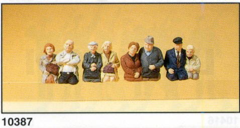 Preiser 10387 Sitzende Fahrgäste für Bus und Bahn