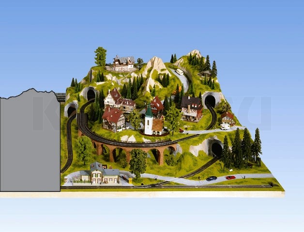 Noch 80150 Anbauteil re. Schattenbahnhof, 120 x 140 cm