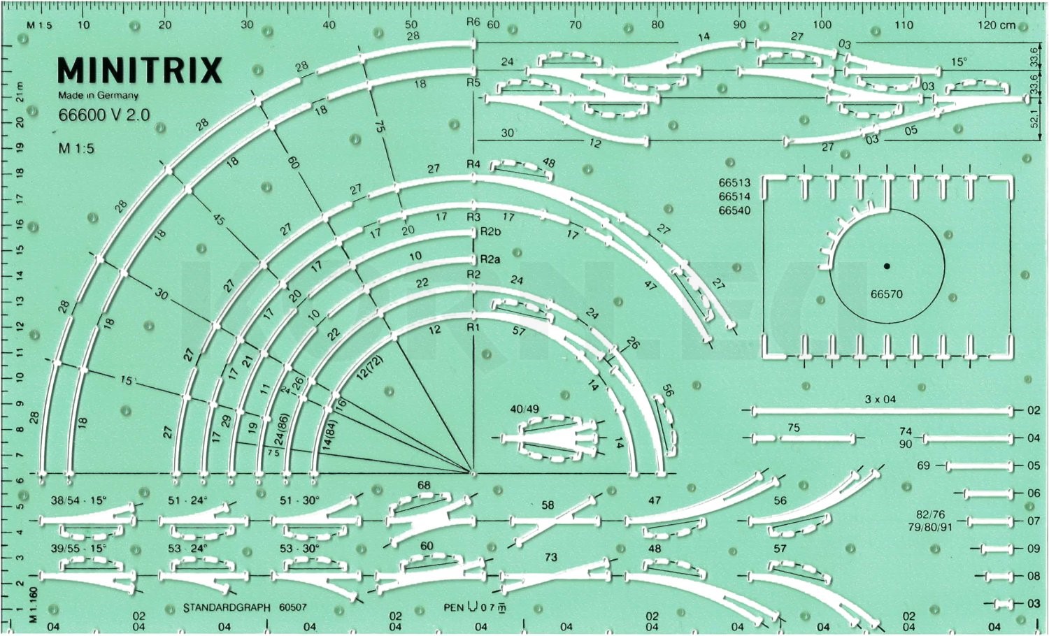 66600 Minitrix-Gleisplan-Schablone