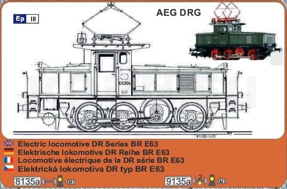 Merkur 9135a Elektrische Lokomotive DR BR E 63 DRG