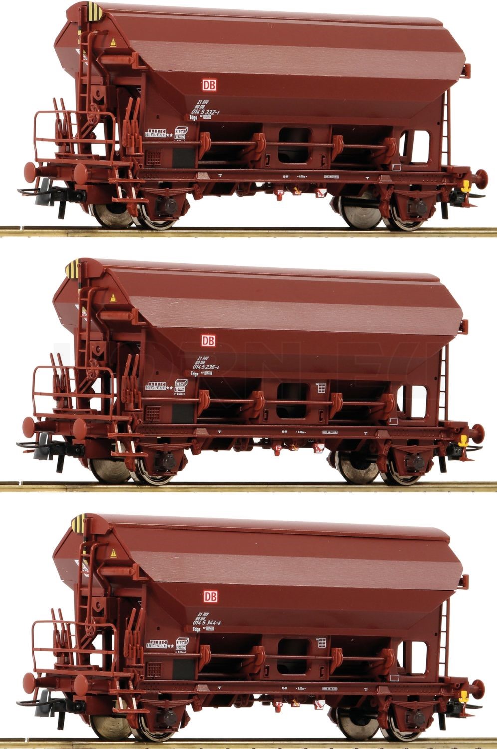 Roco 76575 3-tlg. Set: Schwenkdachwagen, DB AG, Ep. V