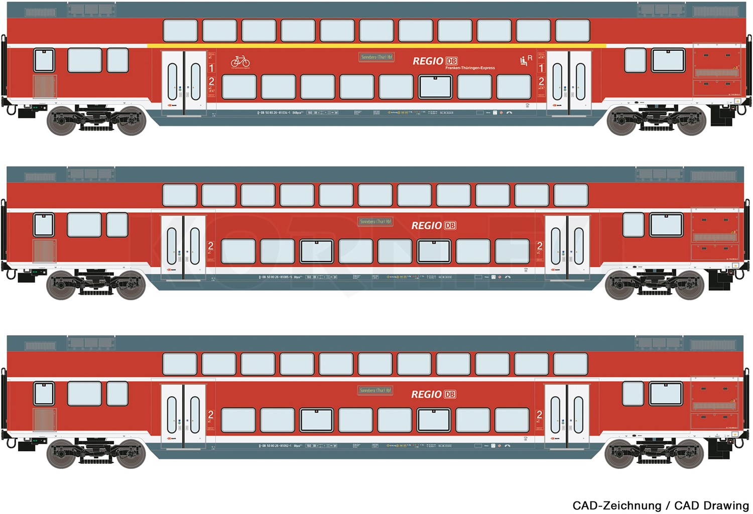 Roco 74137 Set: 3-tlg. Doppelstockwagen, DB AG, Ep. VI