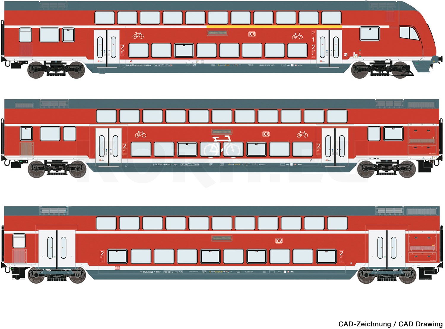 Roco 74150 - 3-tlg. Set: Doppelstockwagen, DB AG,...