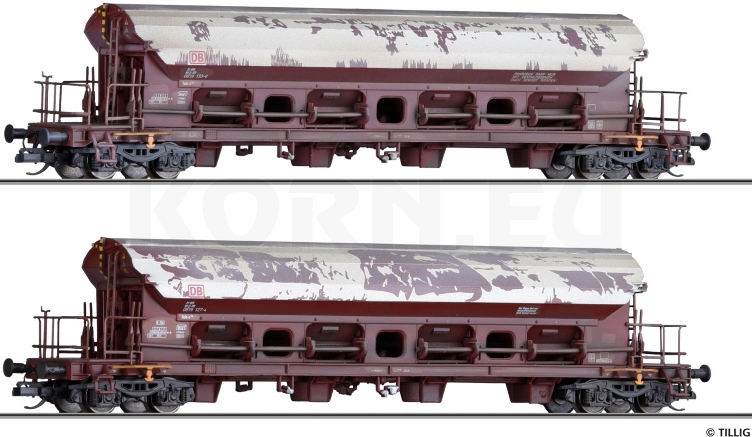 Tillig 01819 Güterwagenset der DB AG, gealtert, Ep. VI