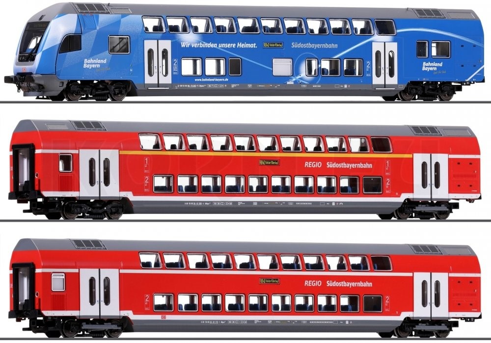 Roco 74156 3-tlg. Set: Doppelstockwagen, DB AG, Ep....