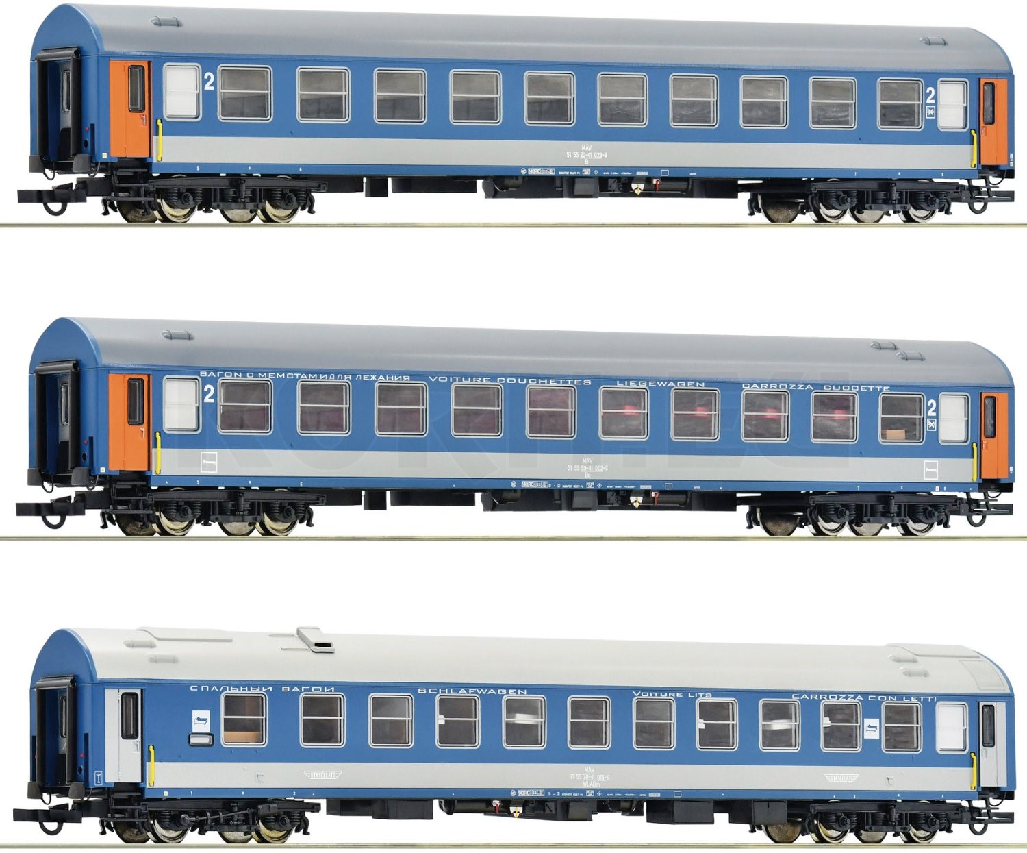 Roco 74188 3-tlg. Set 1: Reisezugwagen D 374/375...