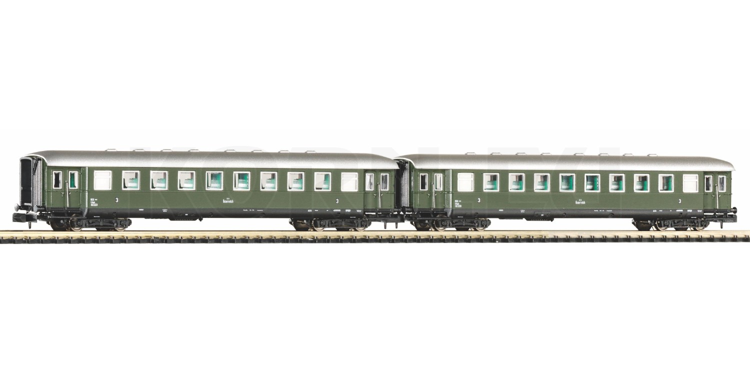 Piko 40622 2er Set Schürzeneilzugwagen, ÖBB, Ep. III