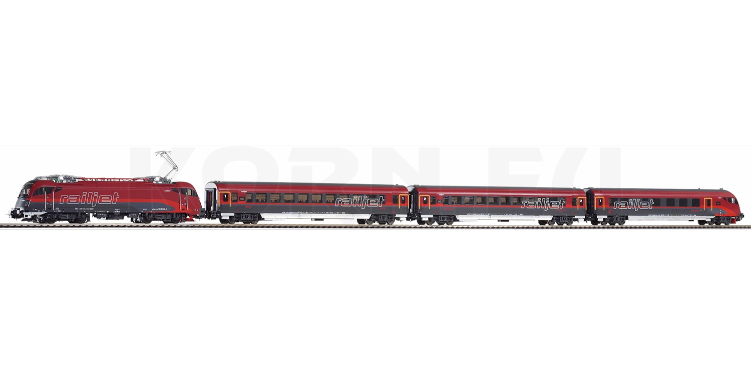 Piko 58131 Zugset Railjet Rh 1216 + 3 Wagen, ÖBB,...