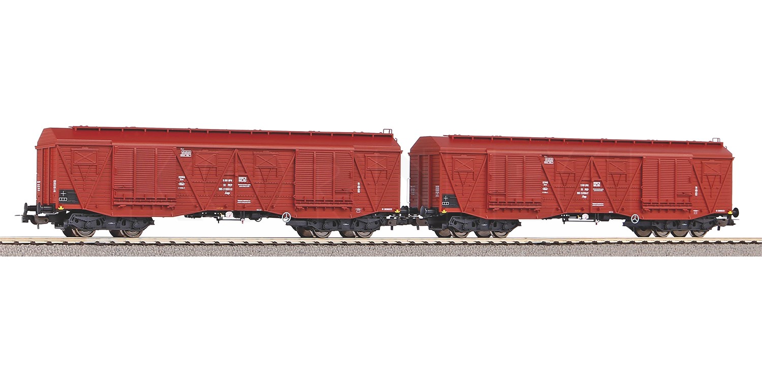 Piko 58259 2er Set Großraumgüterwagen 401Ka, PKP, Ep. V