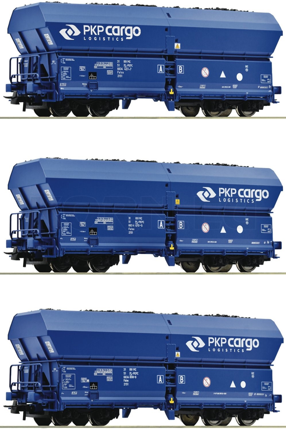 Roco 76046 3-tlg. Set: Selbstentladewagen, PKP... - Modellbahnshop