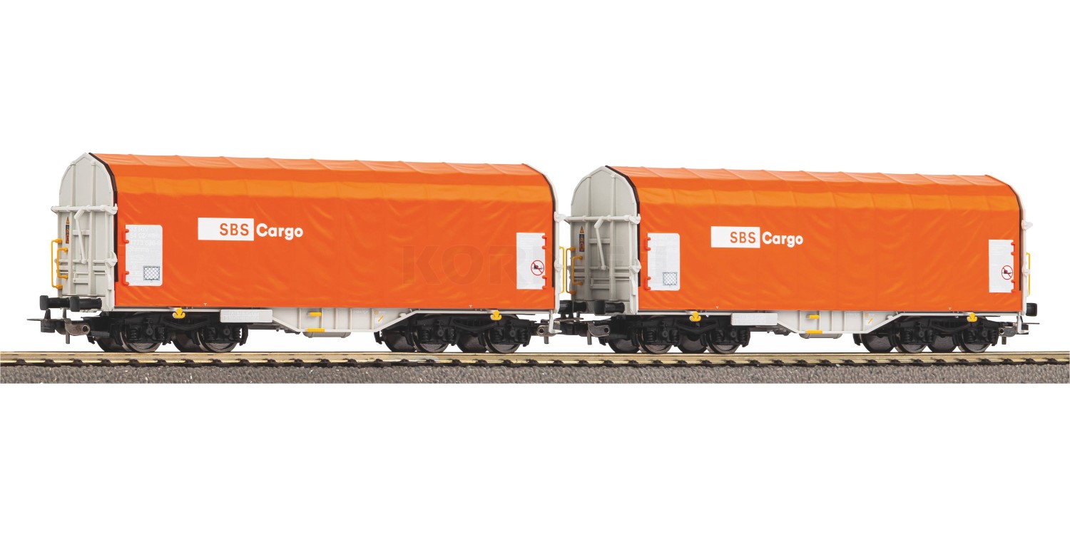 Piko 58292 H0-2er Set Schiebeplanenwagen, VKS, Ep.VI