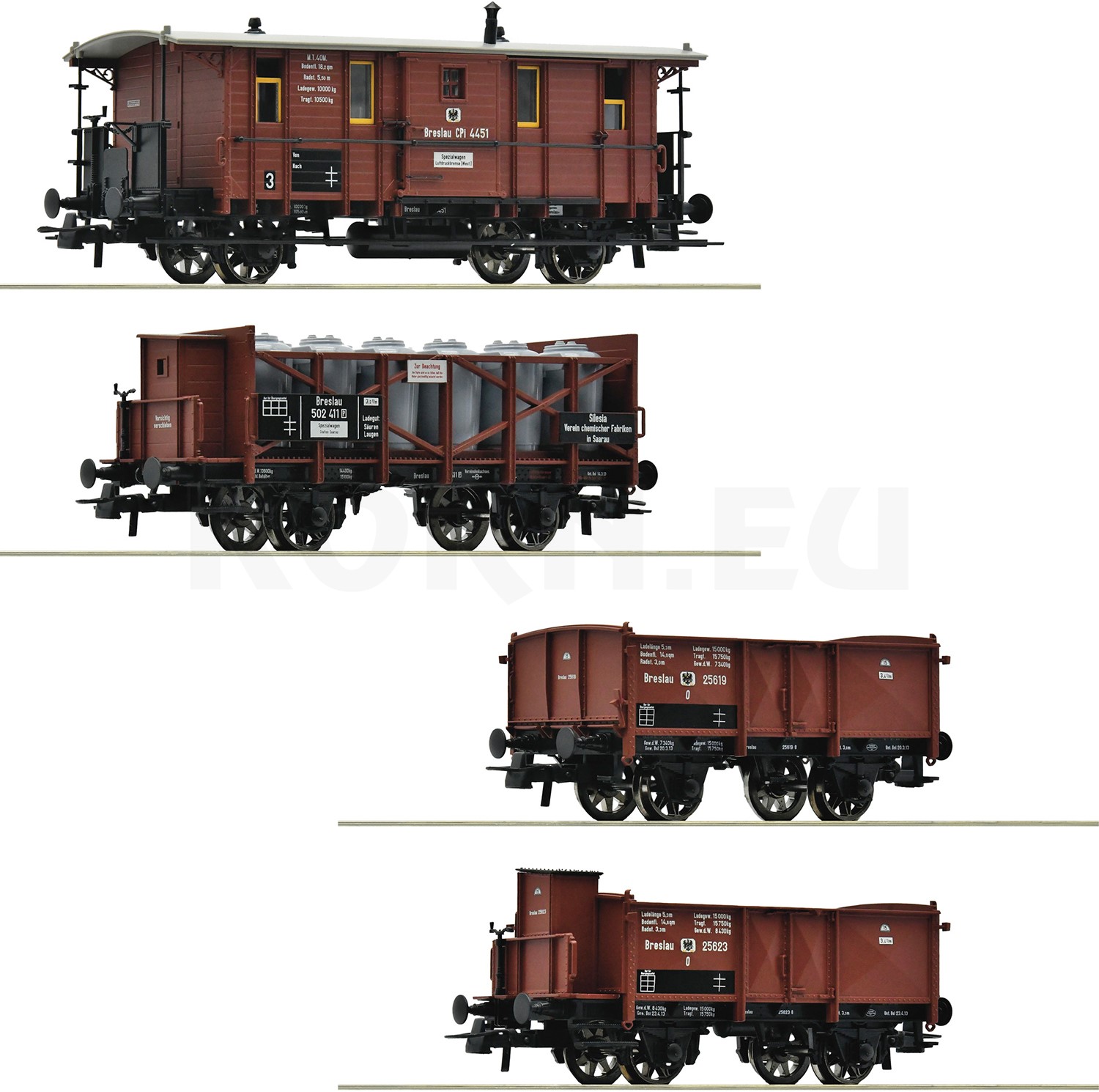 Roco 6600073 H0 4er Set Güterzug, KPEV, Ep.I