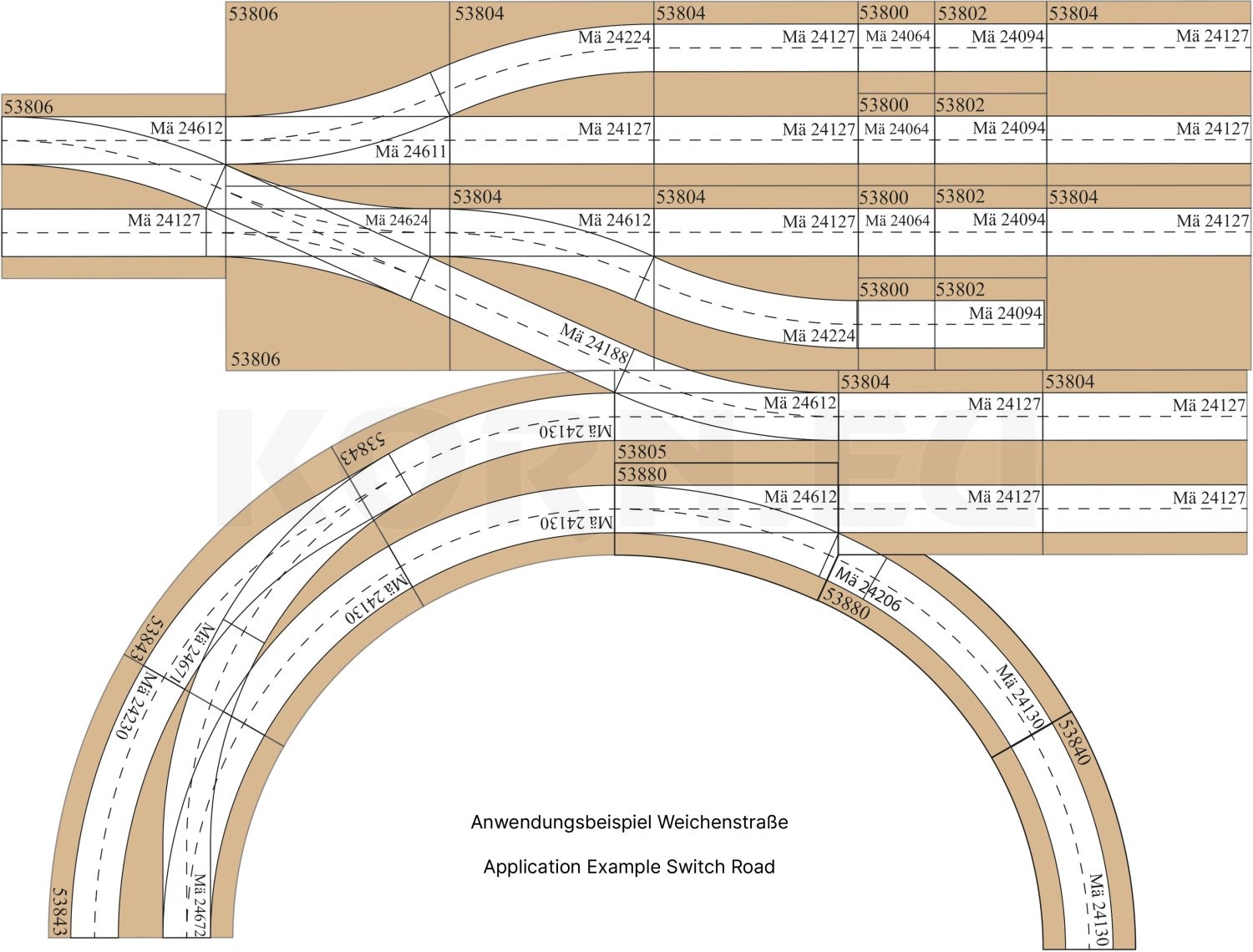 Noch 53804 H0 Easy-Track Trasse gerade 172 mm...