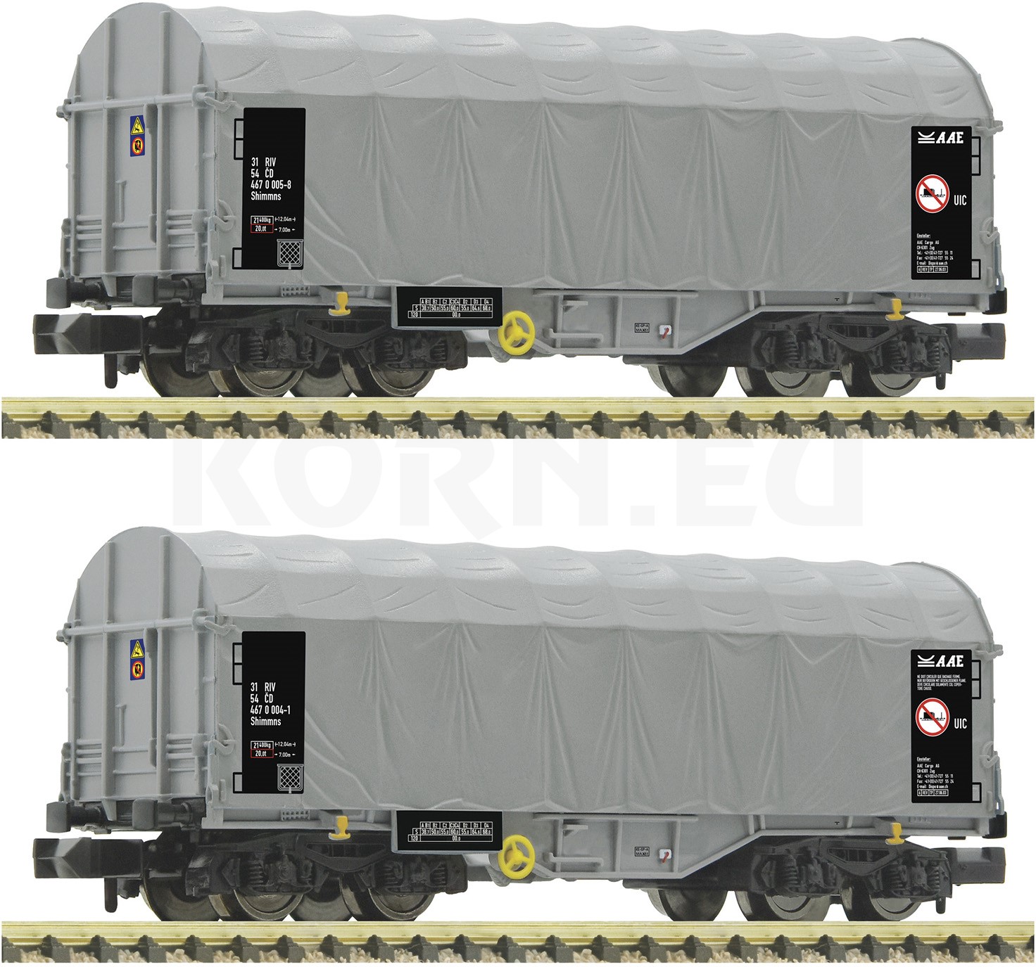 Fleischmann 6660087 N 2er Set Schiebeplanenwagen Shimmns,...