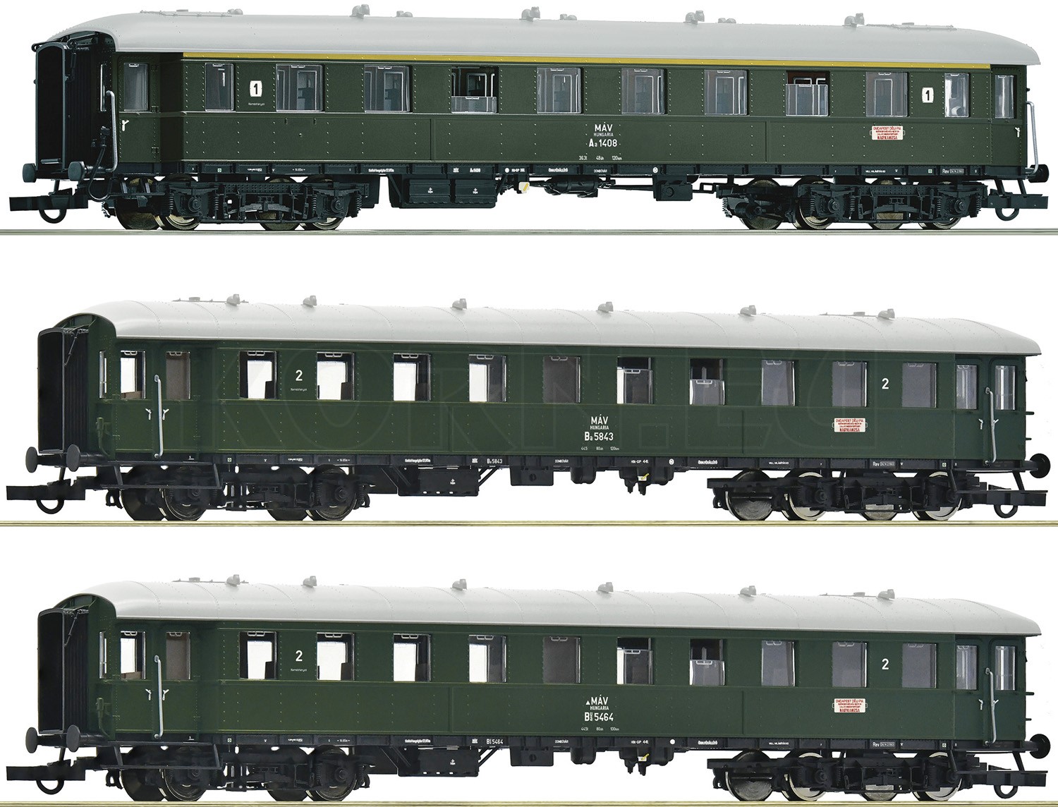Roco 6200132 H0 3er Set Personenwagen, MAV, Ep. III-IV