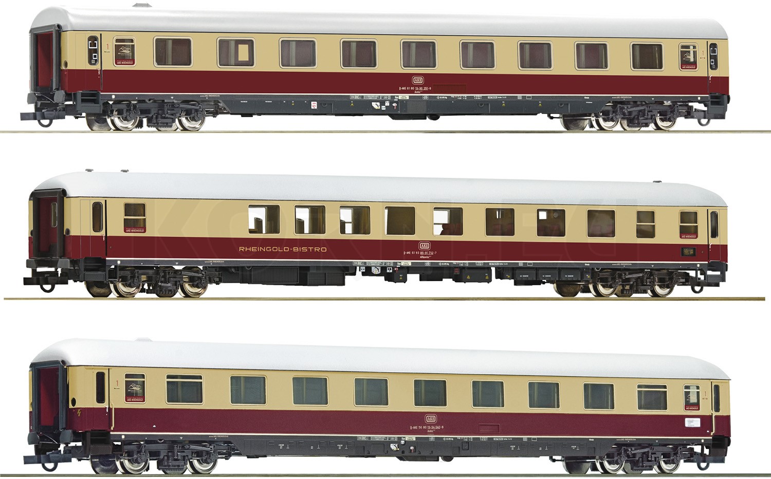Roco 6200122 H0 3er Set Personenwagen 'Rheingold',...