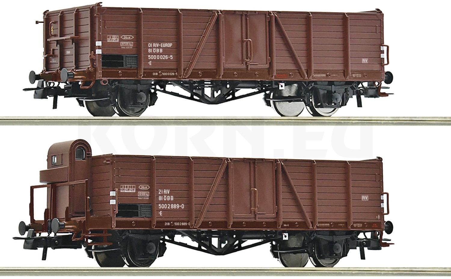 Roco 6600123 H0 2er Set Offene Güterwagen E, ÖBB,...
