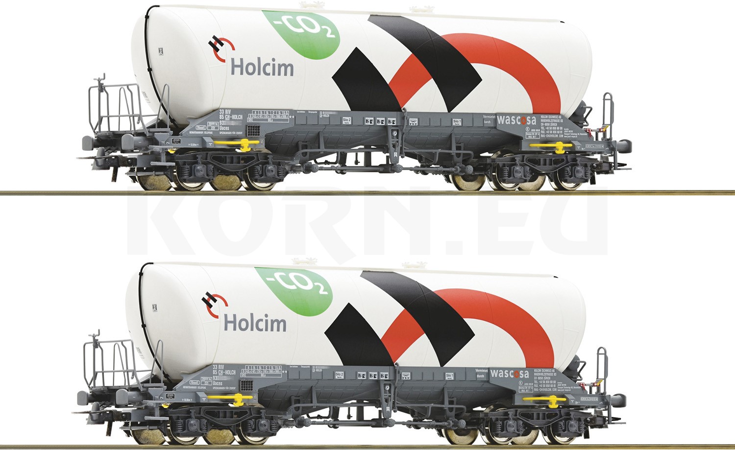 Roco 6600192 H0 2er Set Silowagen Uacns, Holcim, Ep. VI