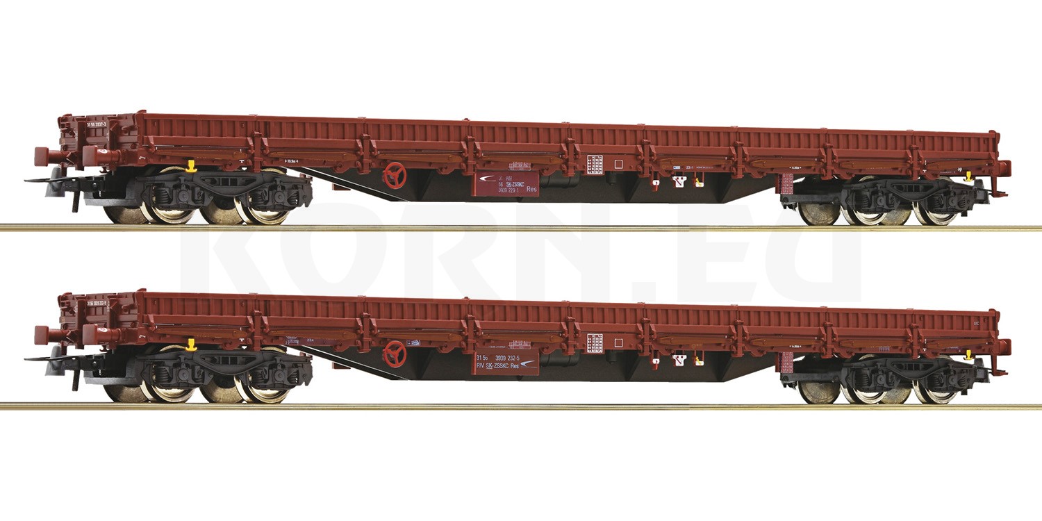 Roco 6600186 H0 2er Set Rungenwagen Res, ZSSK-Cargo,...