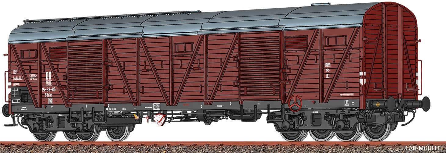 Brawa 51267 H0 Gedeckter Güterwagen GGrhs, DR, Ep. III