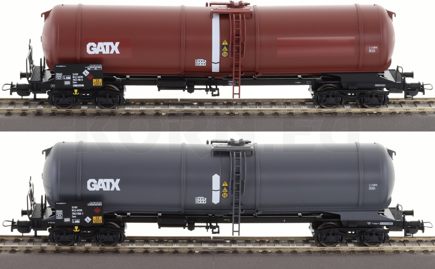 Tillig 70069 H0 2er Set Kesselwagen Zans, GATX, Ep. VI