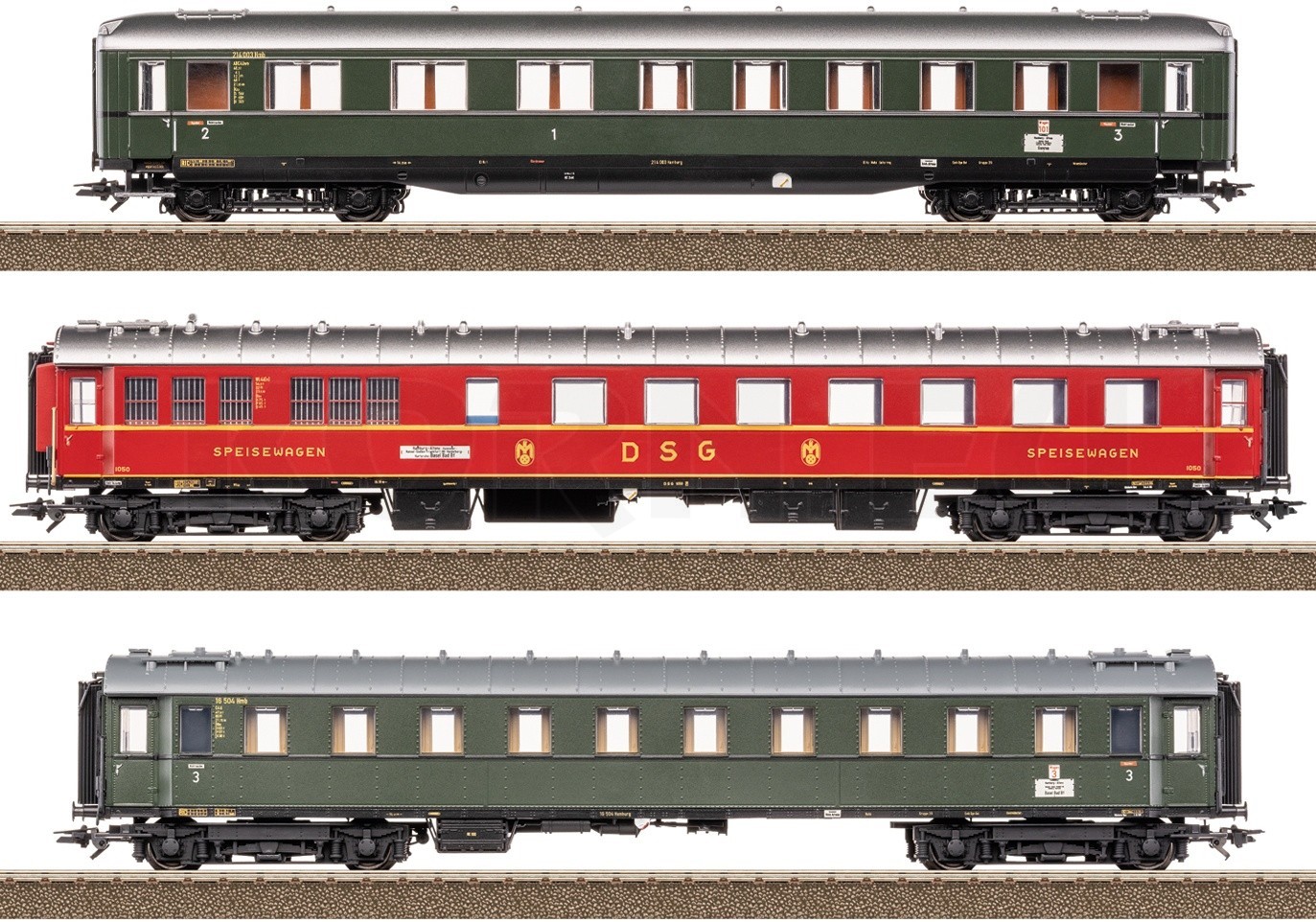 Trix 23623 H0 Schnellzug-Set 2 D74, DB, Ep. III