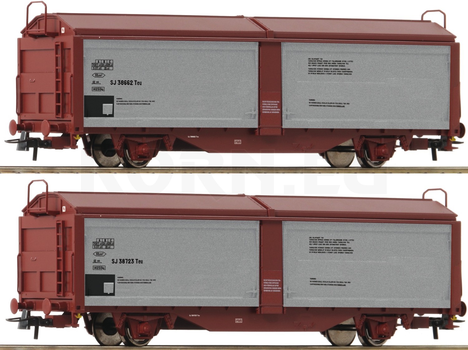 Roco 6600257 H0 2er Set Schiebewand-/-dachwagen, SJ,...