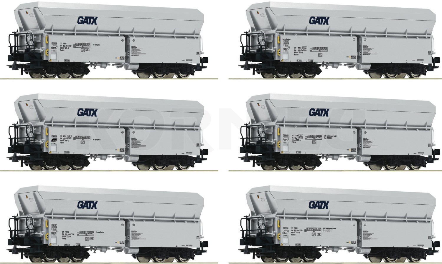 Roco 6600220 H0 6er Set Selbstentladewagen, GATX,...