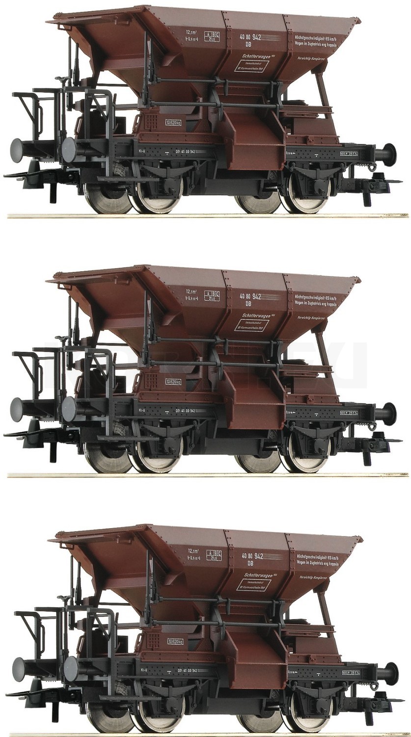 Roco 6600269 H0 3er Set Talbot Schotterwagen, DB,...