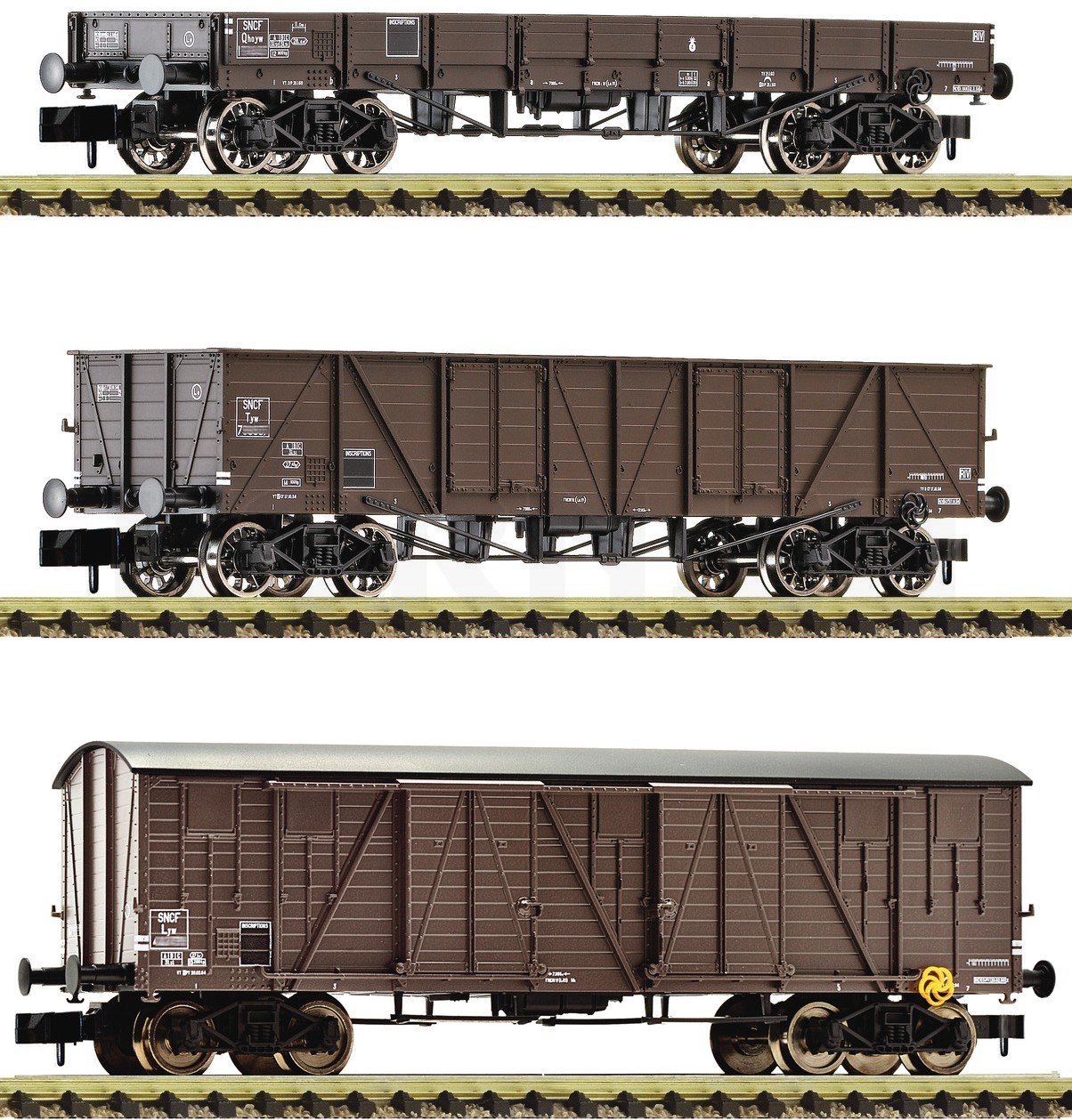 Fleischmann 6660167 N 3er Set Güterwagen, SNCF, Ep. III