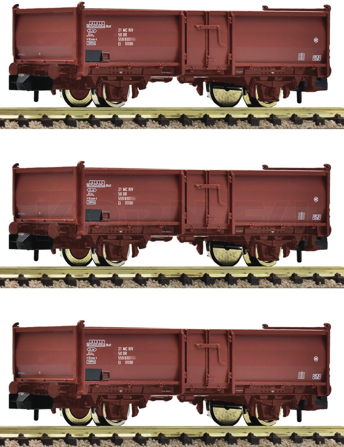 Fleischmann 6660158 N 3er Set offene Güterwagen, DR, Ep. IV