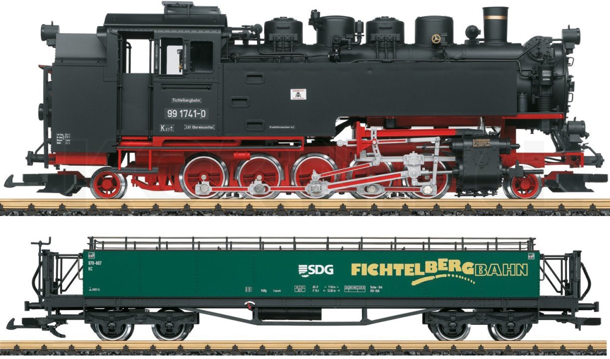 LGB 21481 SDG Dampflok 99 1741 + 32357 Wagen...