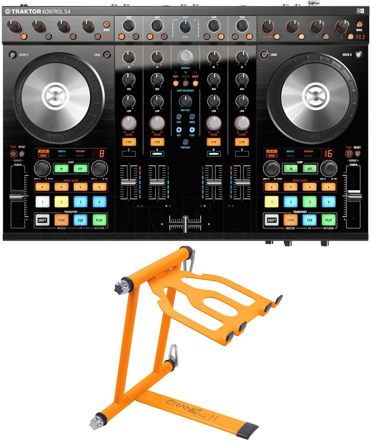 Native Instruments Traktor Kontrol S4 MK2 + Crane CV-3 Stand