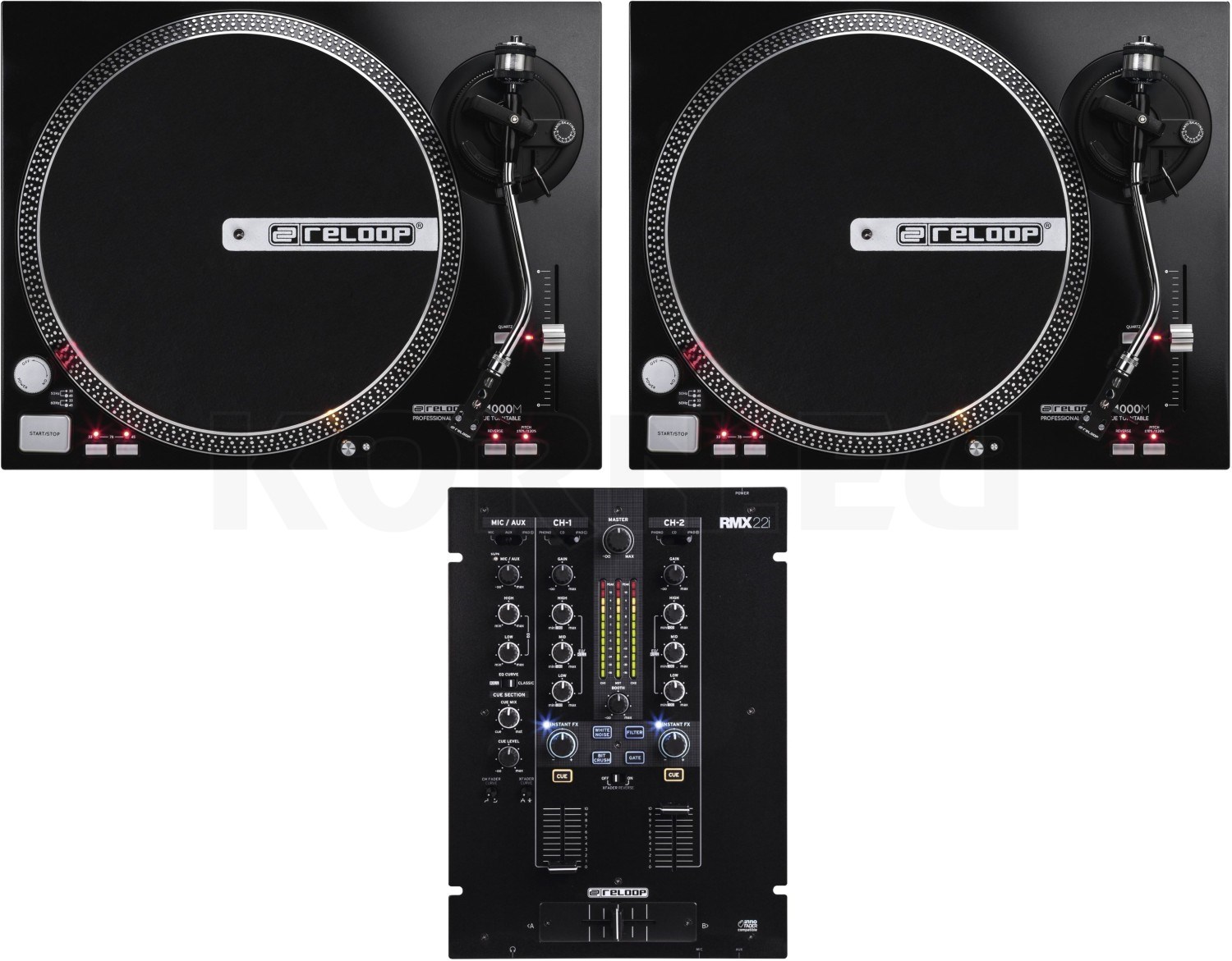 Reloop RP-4000 M + RMX 22i Turntable DJ Set
