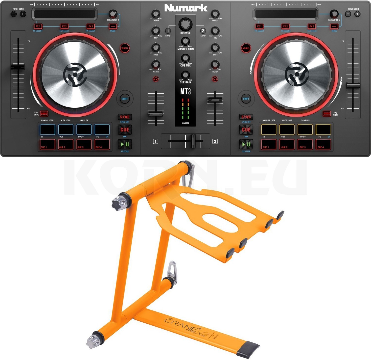 Numark Mixtrack 3 + Crane CV-3 Laptop Stand Set | Musikhaus