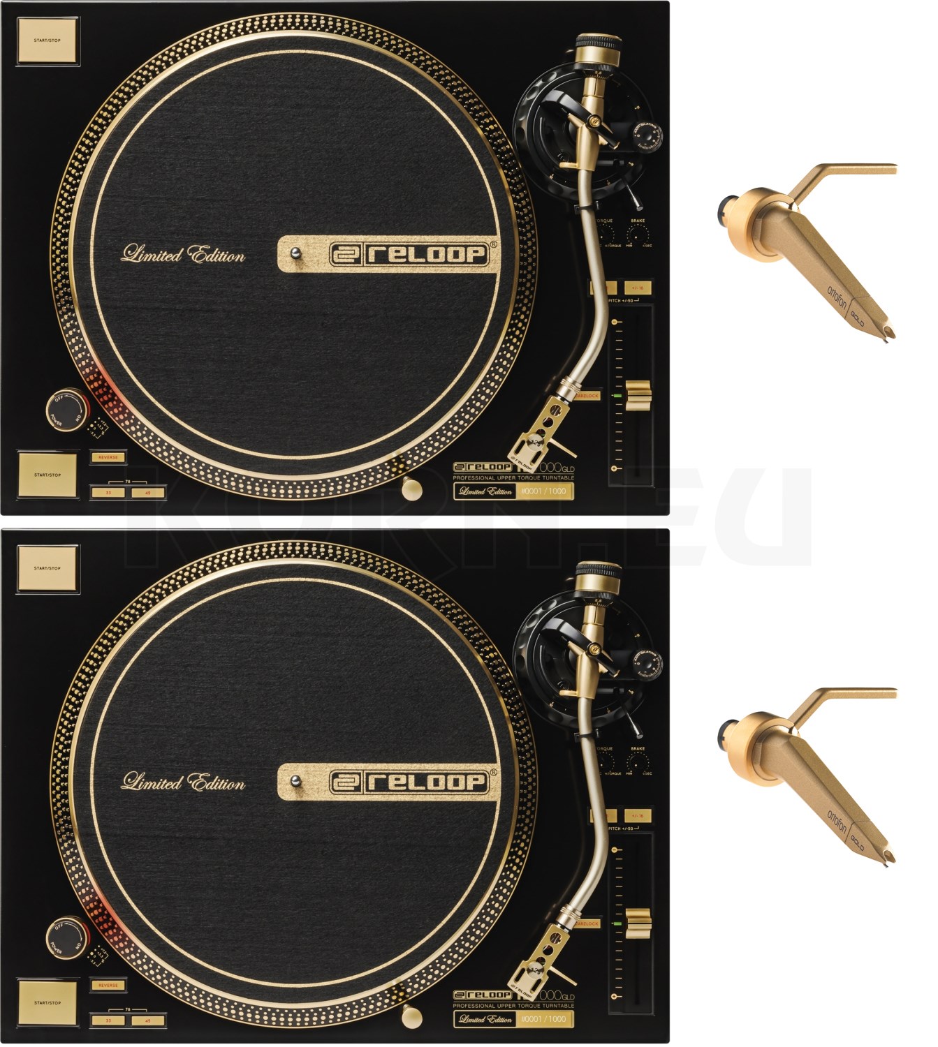 Reloop RP-7000 GLD Ltd. + Concorde Twin Gold Set | Musikhaus