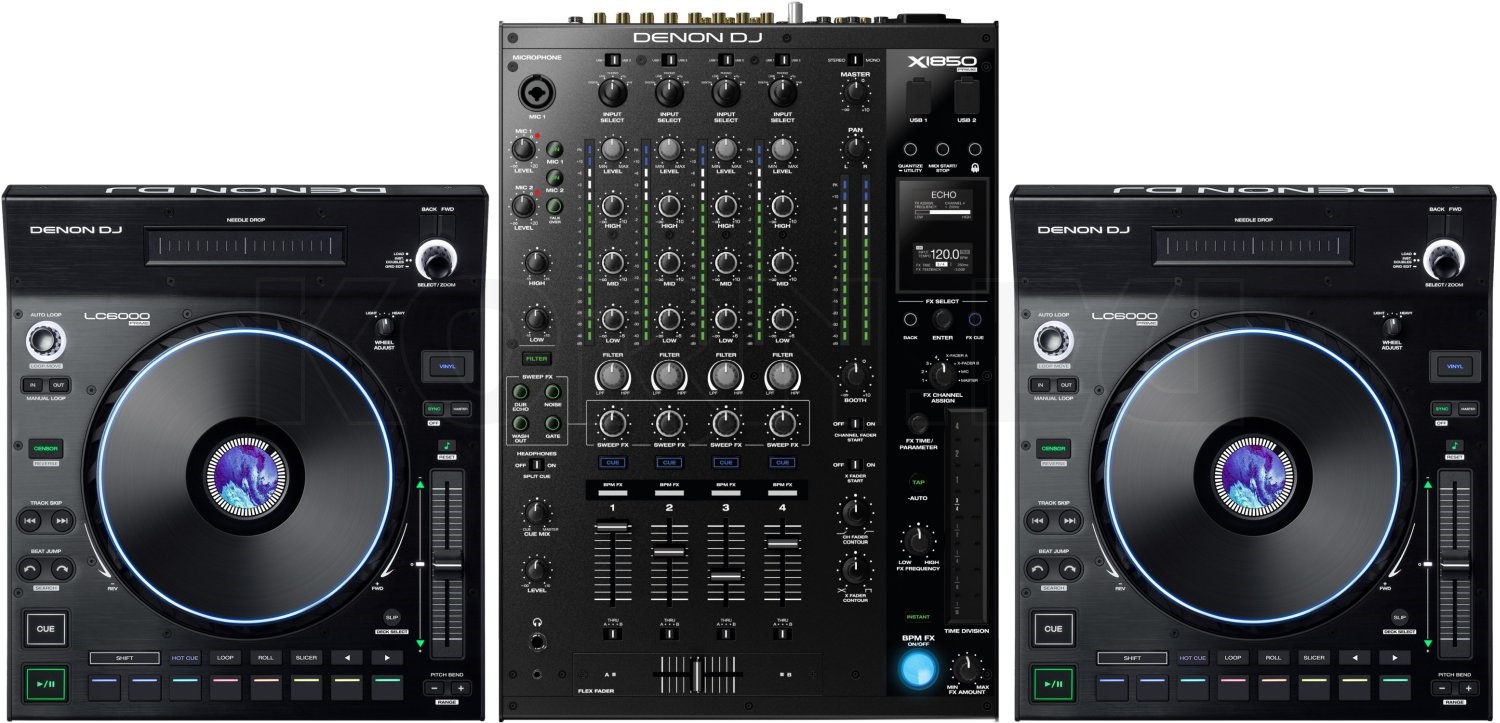 Denon DJ LC6000 PRIME 2er Set + X1850 | music store
