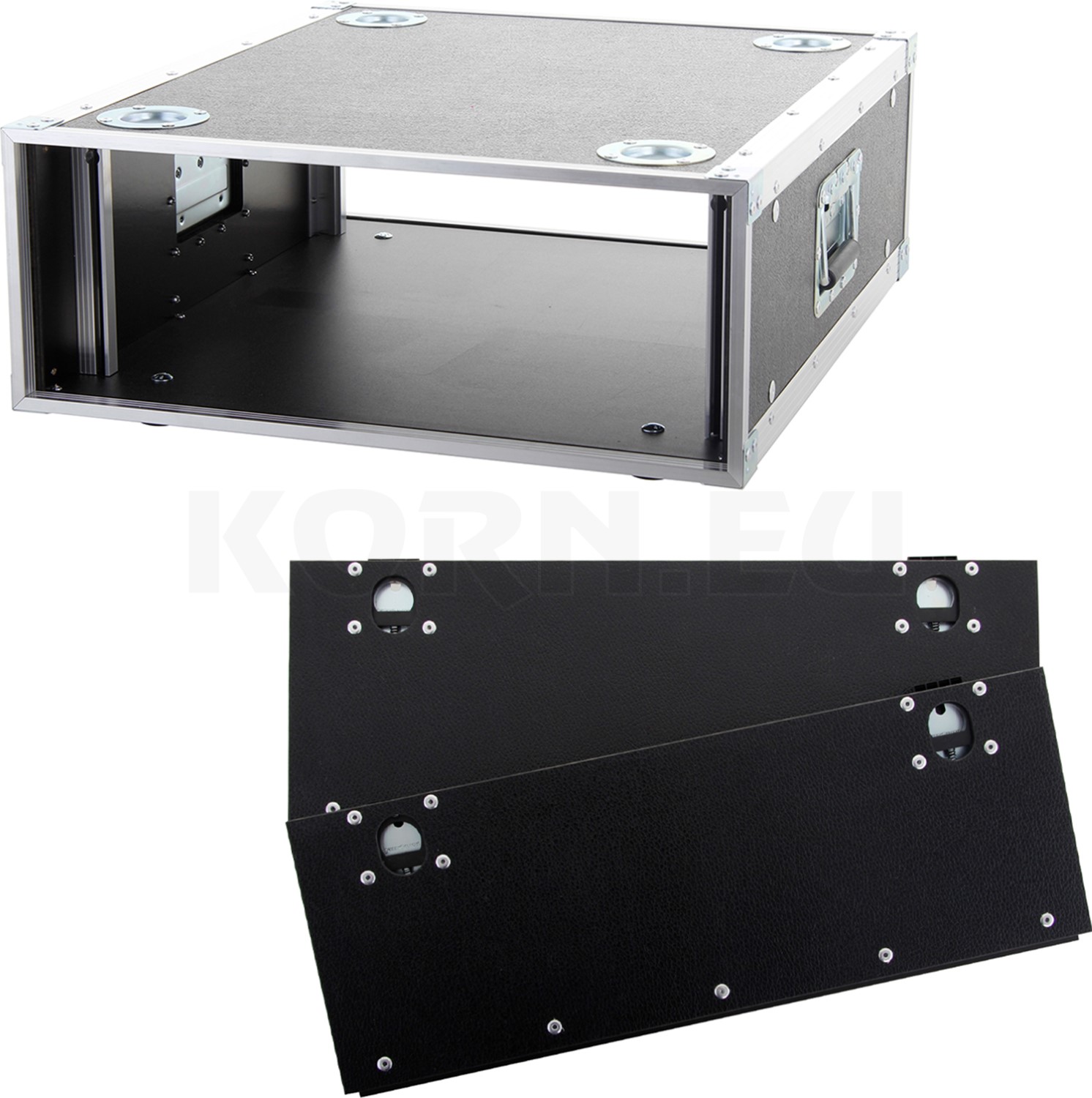 KORN Case 19 Zoll Rack 4 HE / 60 cm Hexa + 2x Deckel