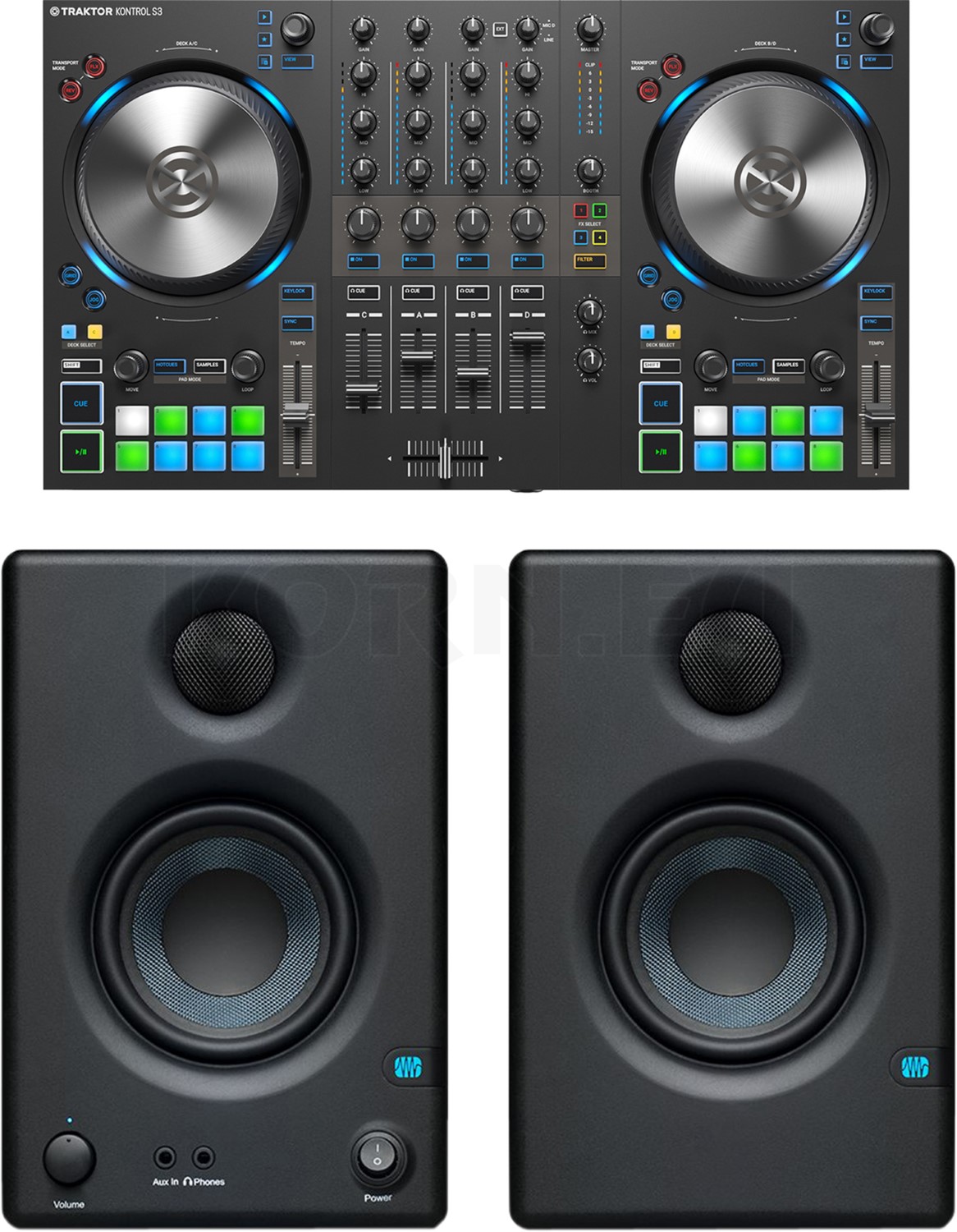 Native Instruments TRAKTOR KONTROL S3 DJ Controller + PreSonus Eris E3 ...