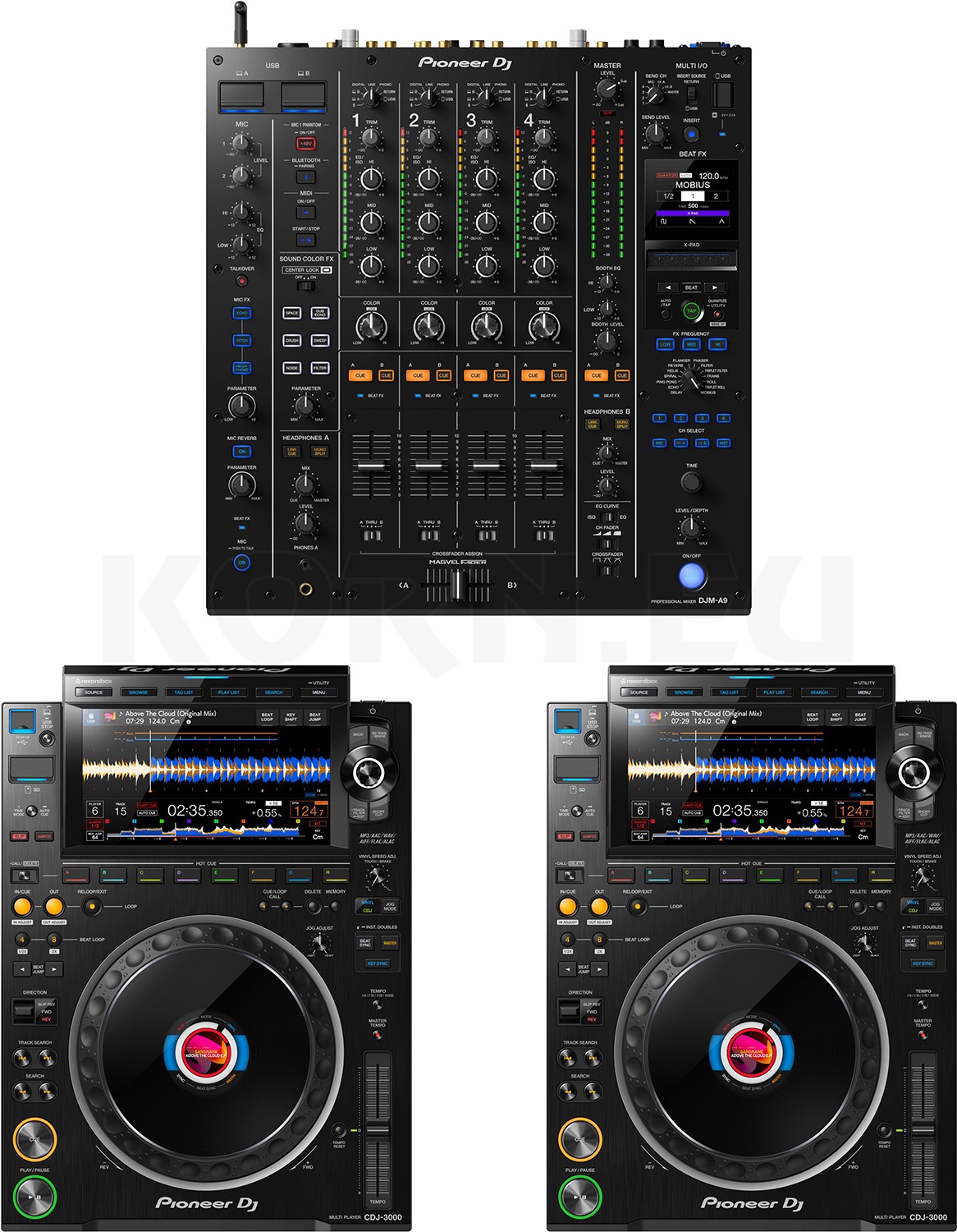Pioneer DJ CDJ-3000 Doppelpack + DJM-A9 DJ-Set