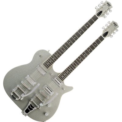 Gretsch G5566 Jet Double Neck Silver Sparkle | music store