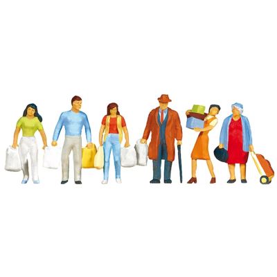 Preiser 10121 Einkaufende mit Tüten und Taschen