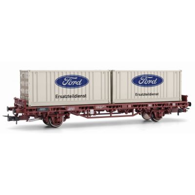 Rivarossi HR6408 Flachwagen derDB, mit Container, Ep. IV