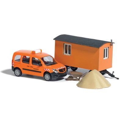 Busch 89007 Baufahrzeuge-Set mit MB Citan und Bauwagen