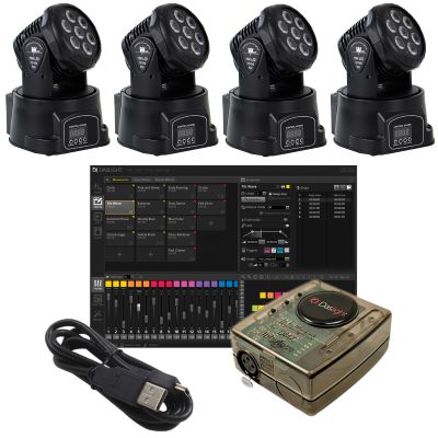 Involight LED MH78W 4er Set + Daslight DVC FUN